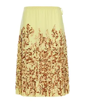 Dries Van Noten Embellished Midi Skirt - Lime