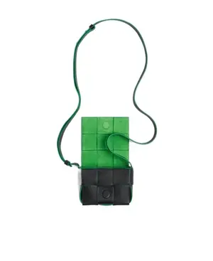 Bottega Veneta Logo Knitted Shoulder Bag - Black