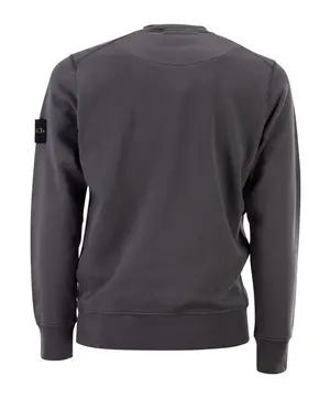 Stone Island Logo Patch Crewneck Sweatshirt - Black