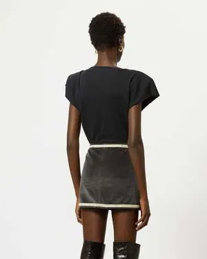 Isabel Marant Étoile Asymmetrical Short-sleeved T-shirt With Logo - Black