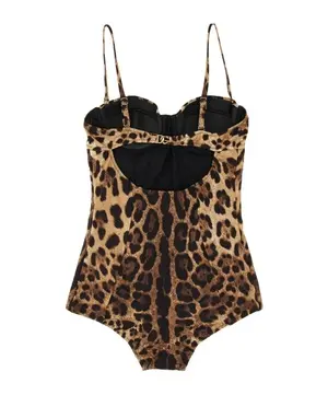 Dolce & Gabbana Leopard-printed One-piece Swimsuit