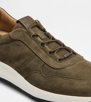 TOD'S Suede Sneakers With Elastic Drawstring - Green