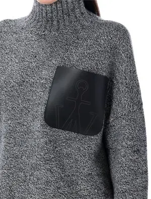 J.W.ANDERSON High-neck Leather-patch Sweater
