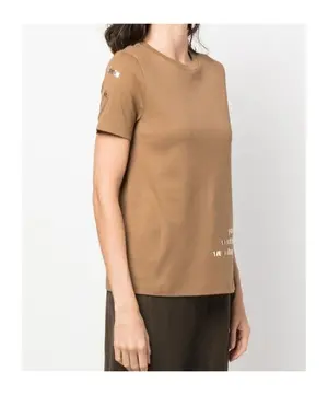 Max Mara Slogan Printed Crewneck T-shirt - Nude