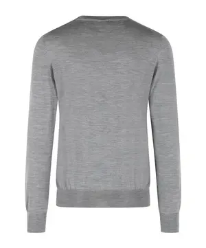 GRAN SASSO Fine Knit Virgin Wool And Cashmere Blend Crew Neck Sweater - Grey
