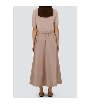 Herno Pleated Drawstring Maxi Dress - Light Pink