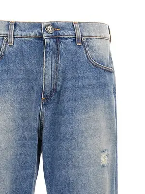 Balmain Distressed Loose-fit Jeans