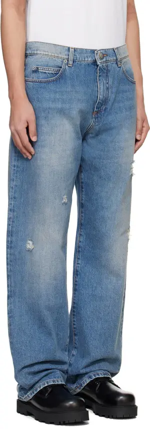 Balmain Distressed Loose-fit Jeans