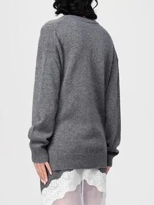 JIL SANDER Long Sleeve V-neck Jumper - Grey