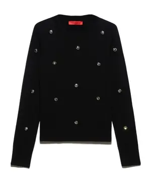 MAXCO. Max&co. Rhinestone-embellished Rib Knit Jumper