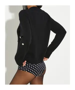 MAXCO. Max&co. Rhinestone-embellished Rib Knit Jumper