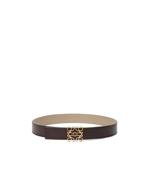 Loewe Reversible Anagram Belt - Dark Chestnut/clay