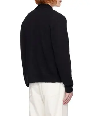 Our Legacy Long Sleeve Buttoned Knit Cardigan With Lapel Neck - Black