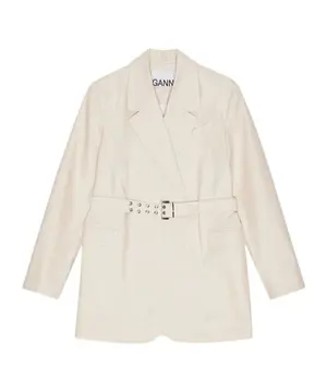 GANNI Belted Tailored Blazer - No