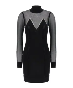 Elisabetta Franchi Long Sleeve High Neck Dress