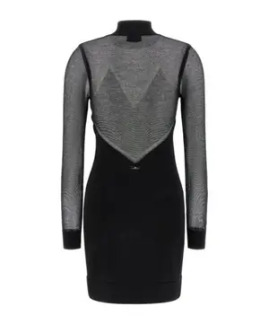 Elisabetta Franchi Long Sleeve High Neck Dress