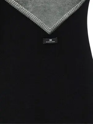 Elisabetta Franchi Long Sleeve High Neck Dress