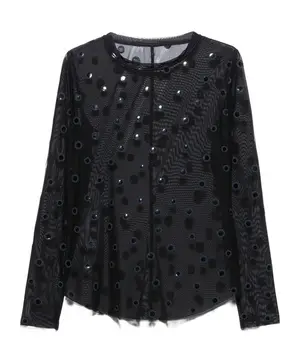 MAXCO. Max&co. Embellished Long-sleeve Top