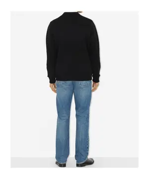Burberry Embroidered Logo Crewneck Sweatshirt - Black