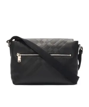 Burberry Small Embossed Check Buckled Messenger Bag