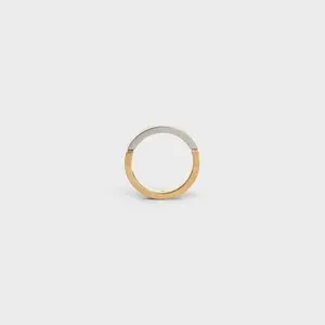 Celine Simple Forms Ring In Brass With Gold And Rhodium Finish - Yellow