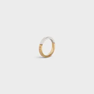 Celine Simple Forms Ring In Brass With Gold And Rhodium Finish