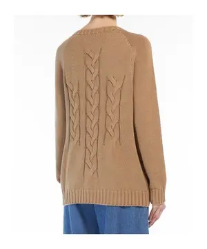Max Mara Crewneck Long-sleeved Jumper - Camel