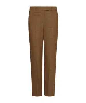 Marella Tailored Stretch Chino Trousers With Plaid Pattern