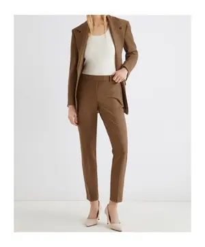 Marella Tailored Stretch Chino Trousers With Plaid Pattern
