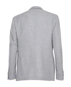 LARDINI Brooch-detail Single-breasted Blazer - Gray