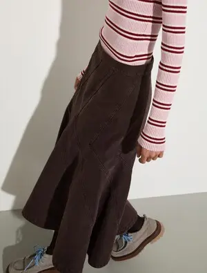 MAXCO. Max&co. Flared Cotton-drill Midi Skirt