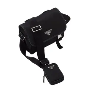 Prada Re-nylon Foldover Shoulder Bag With Removable Pouch