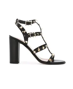Valentino Garavani Rockstud Ankle Strap Sandal 90 Mm - Black