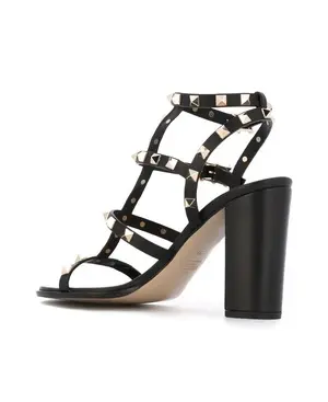 Valentino Garavani Rockstud Ankle Strap Sandal 90 Mm - Black