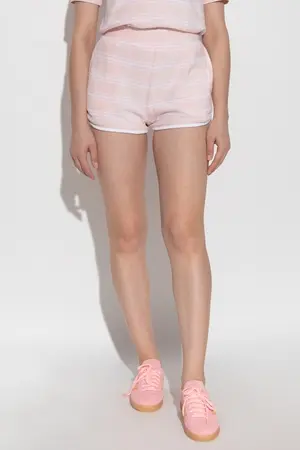 SPORTY  RICH Sporty & Rich Terry Cloth Striped Shorts