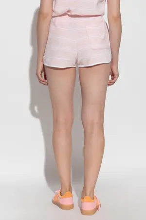 SPORTY  RICH Sporty & Rich Terry Cloth Striped Shorts