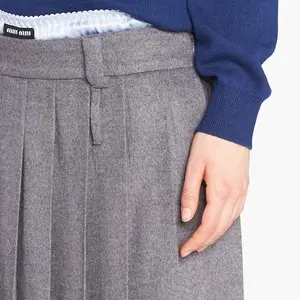 Miu Miu Pleated Velour Skirt