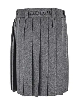 Miu Miu Pleated Velour Skirt