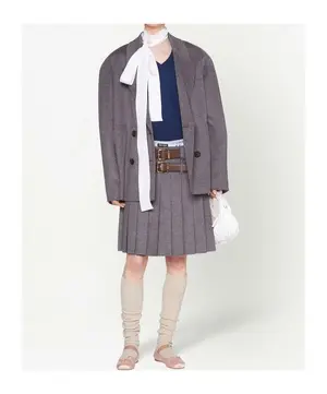 Miu Miu Pleated Velour Skirt