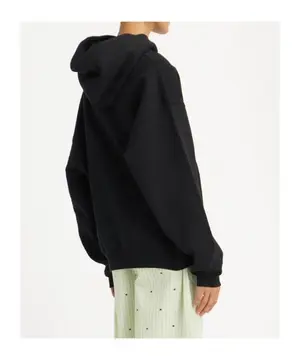 ROTATE BY BIRGER CHRISTENSEN Washed Heavy Sweat Hoodie With Logo Embroidery - Black