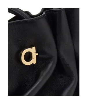 FERRAGAMO Small Gancini Shoulder Bag - Black
