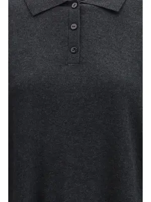 LISA YANG Caisa Polo Knitted Top - Black