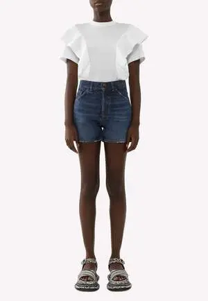 Chloé Ruffled Crewneck Short-sleeved T-shirt