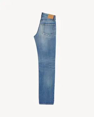 Saint Laurent High Waist Straight Leg Jeans - Blue