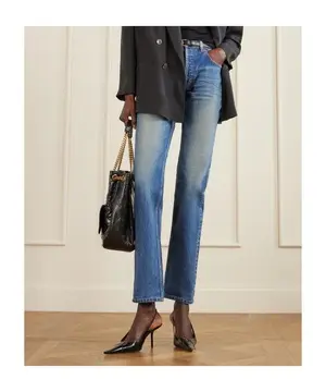 Saint Laurent High Waist Straight Leg Jeans