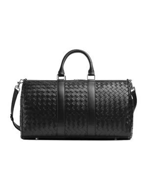 Bottega Veneta Intrecciato Zipped Duffle Bag - Black