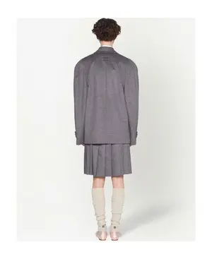Miu Miu Double-breasted Velour Jacket With Logo Patch