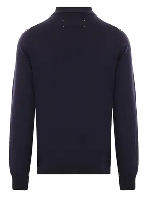MAISON MARGIELA Long-sleeved Knitted Polo Shirt - Black