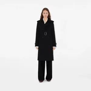 Burberry Double Breasted Belted Trench Coat - Black