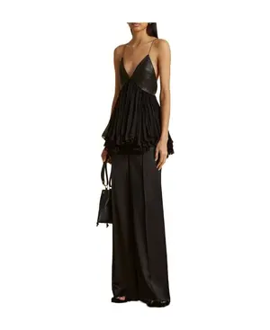 Khaite The Anita V-neck Paneled Tank Top
